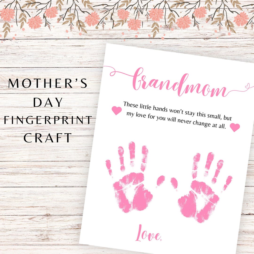 Grandmother Handprint Craft, Grandmom Mothers Day Handprint Craft, Gift ...