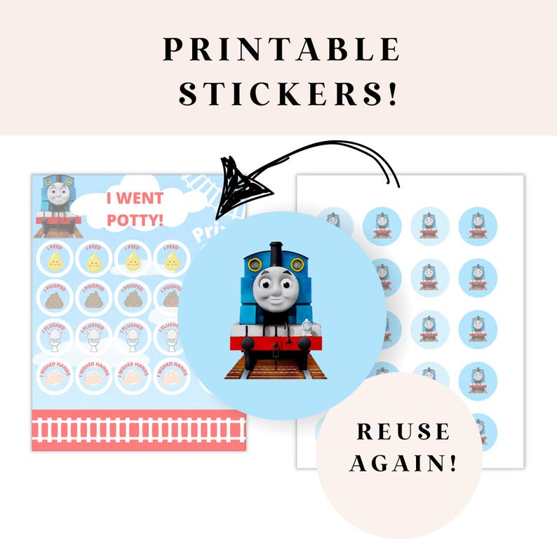 Printable Thomas Train Potty Chart, Train Reward Chart, Toddler Potty ...