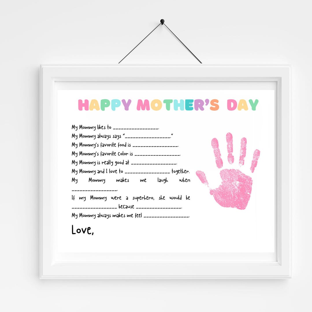 All About Mommy Handprint Craft, Mother’s Day Printable Gift for Kids ...