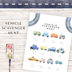 Vehicle Preschool Scavenger Hunt, Toddler Scavenger Hunt. Cars and ...