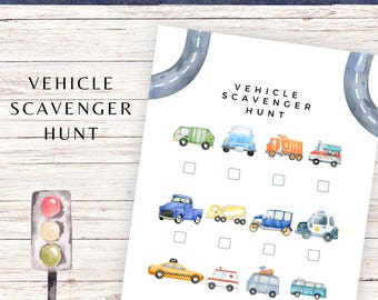 Vehicle Scavenger Hunt Printable - Etsy