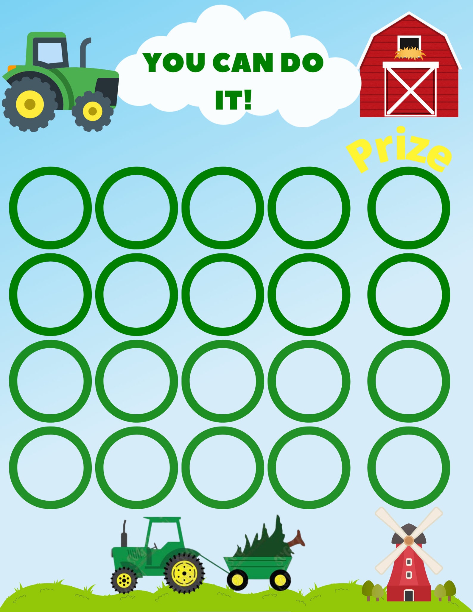 Tractor Reward Chart Instant Download, Truck Reward Chart, Toddler ...