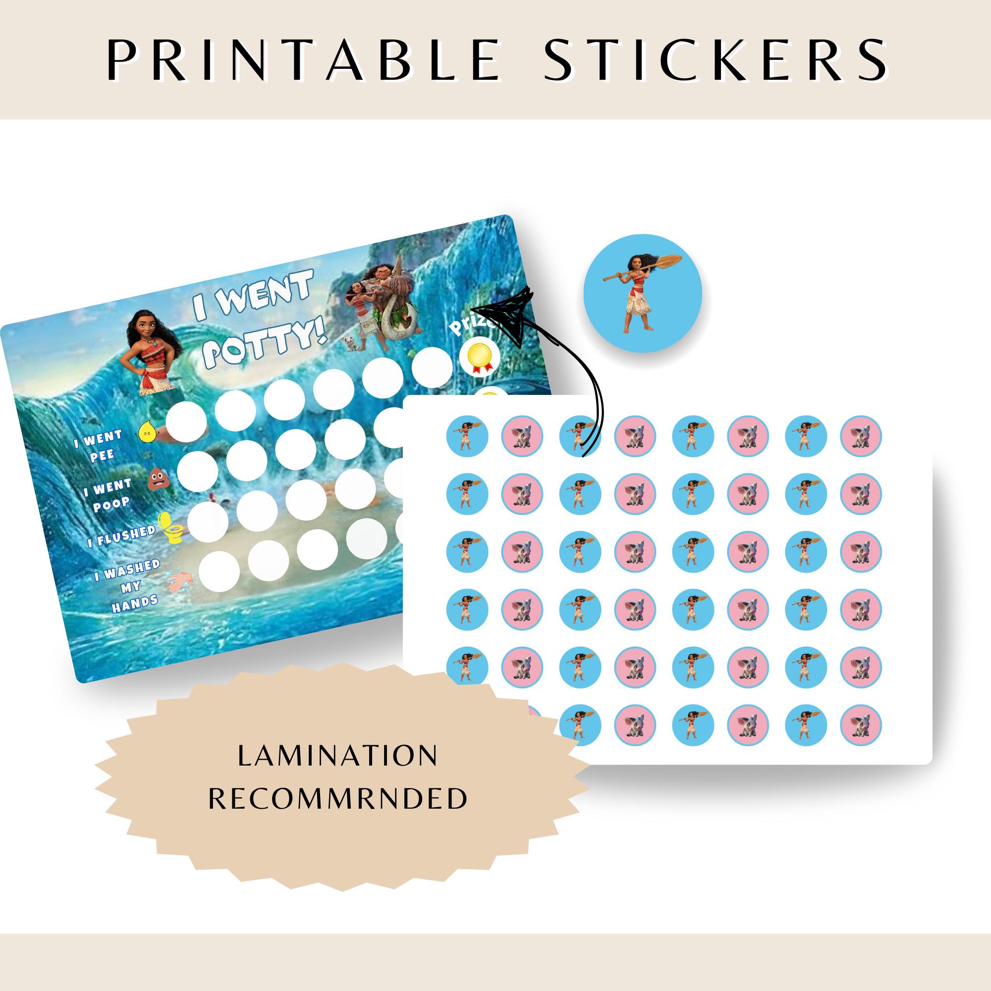 Moana Potty Chart, Toddler Potty Training Chart, Toilet Training Reward ...