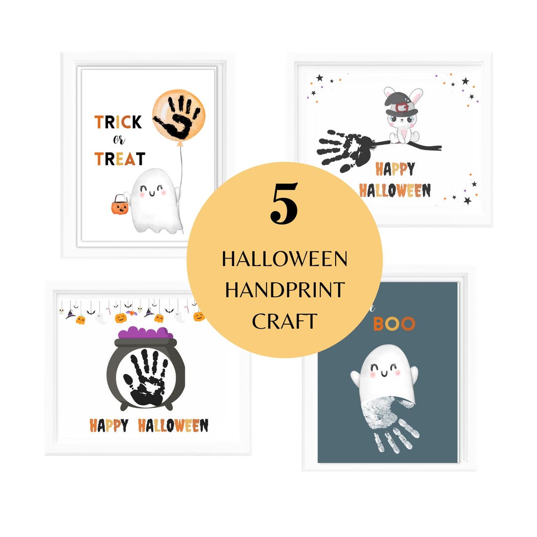 Halloween Handprint Craft, Fall Handprint Art, Preschool Activity, DIY ...