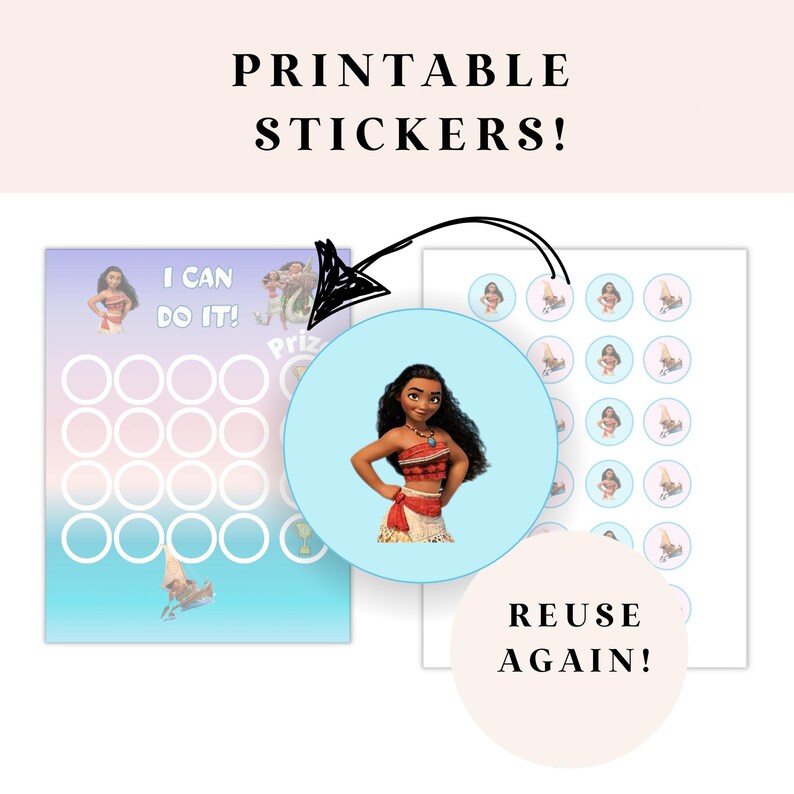 Moana Reward Chart | Printable Moana Sticker Chart | Daily Chore Chart ...