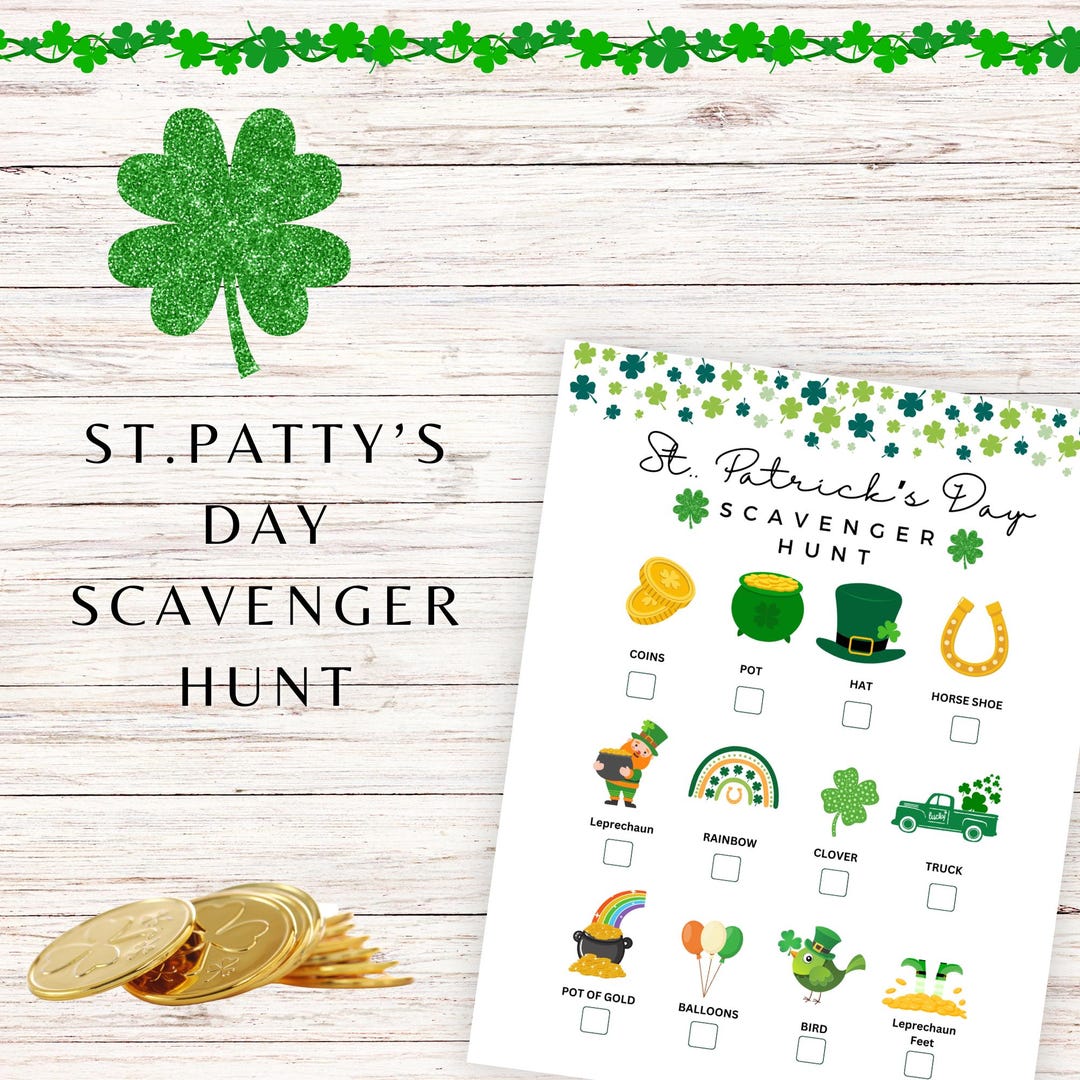 St. Patrick's Day Preschool Scavenger Hunt, Toddler Scavenger Hunt. St ...