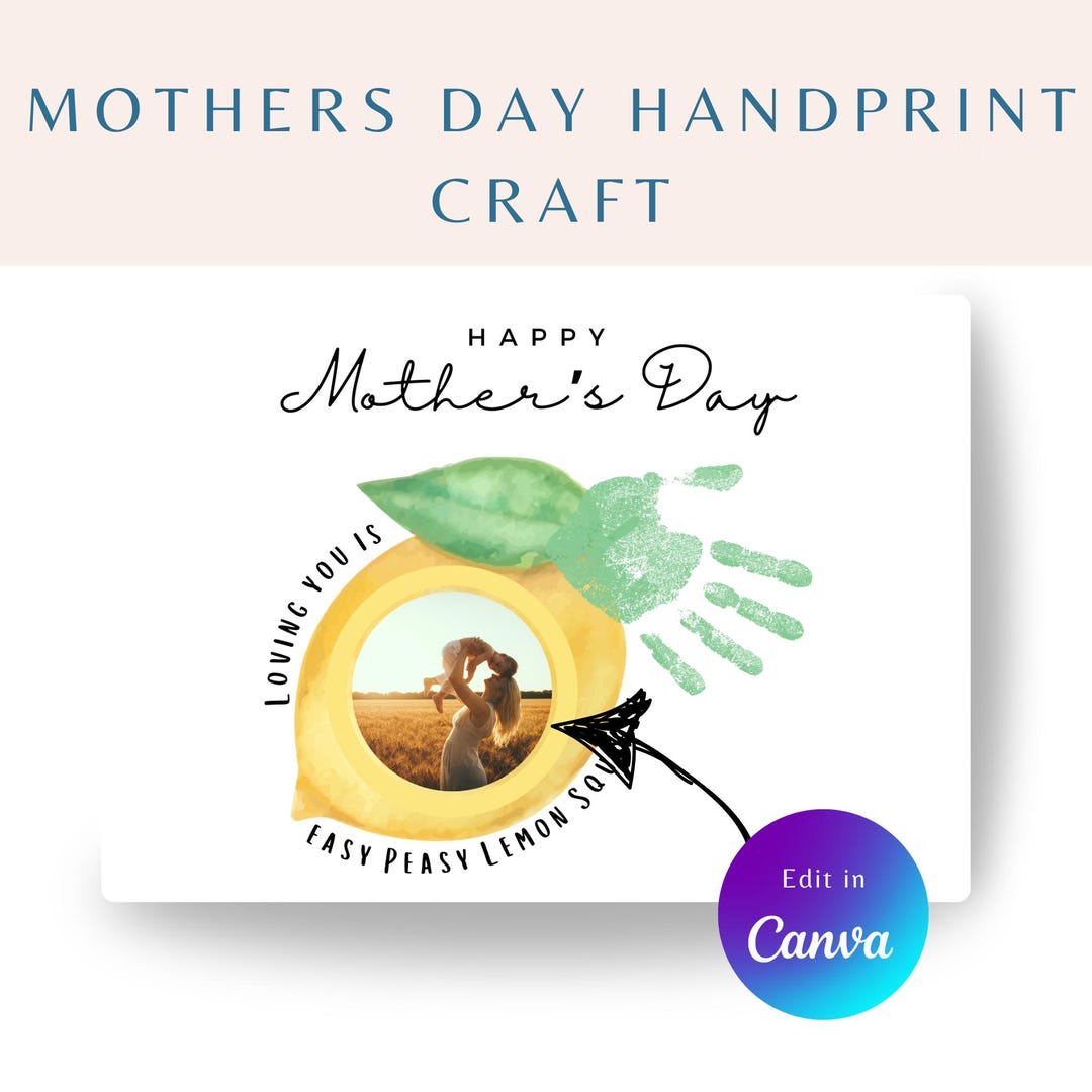 Mothers Day Handprint Craft, Happy Mothers Day, Poem, Lemon Handprint ...