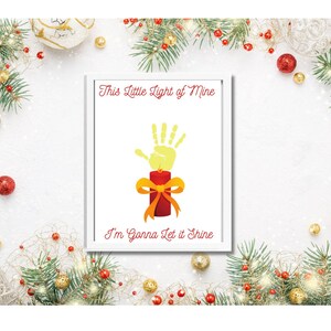 Kids Handprint Craft, This Little Light of Mine, Childrens Holiday ...