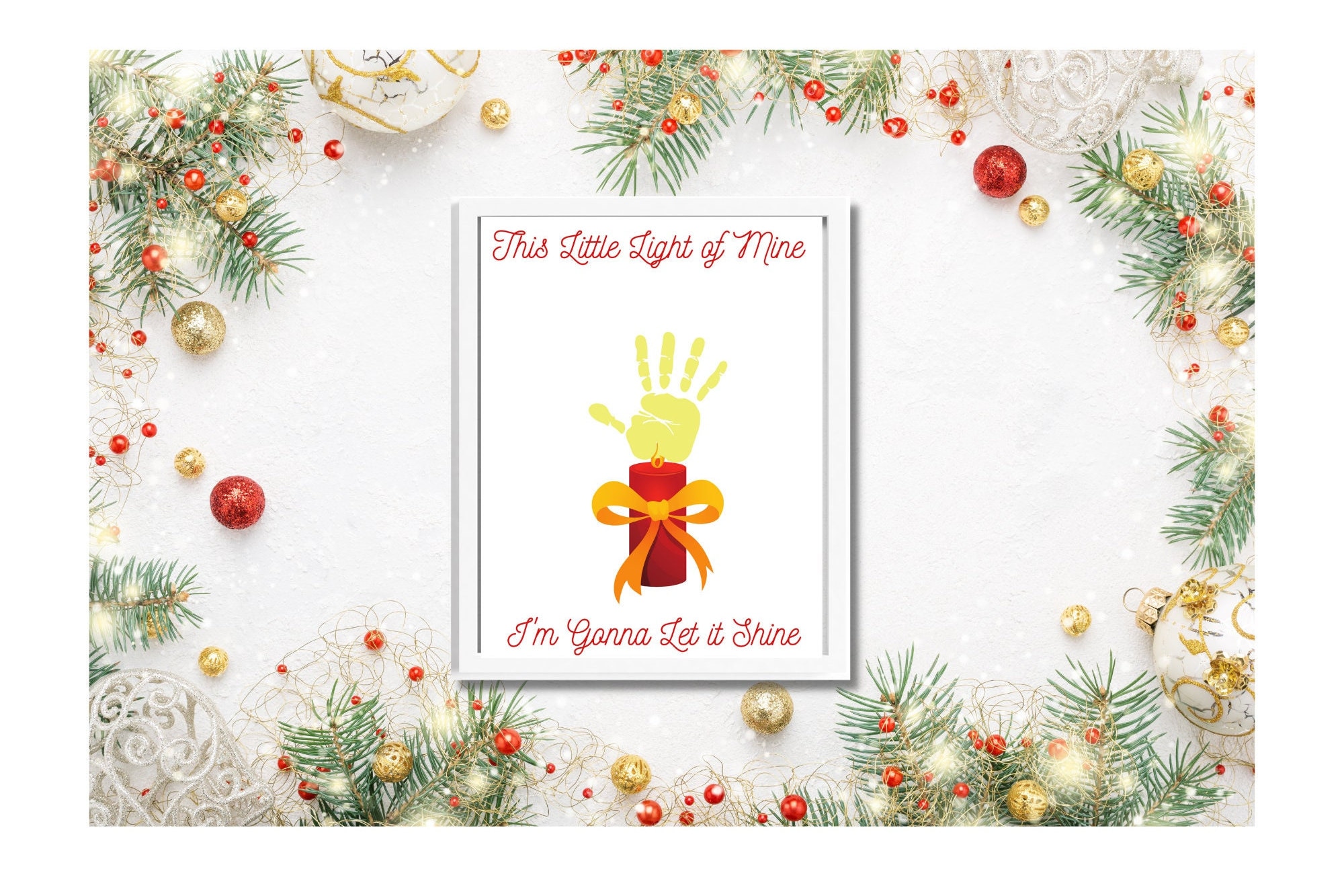 Kids Handprint Craft, This Little Light of Mine, Childrens Holiday ...