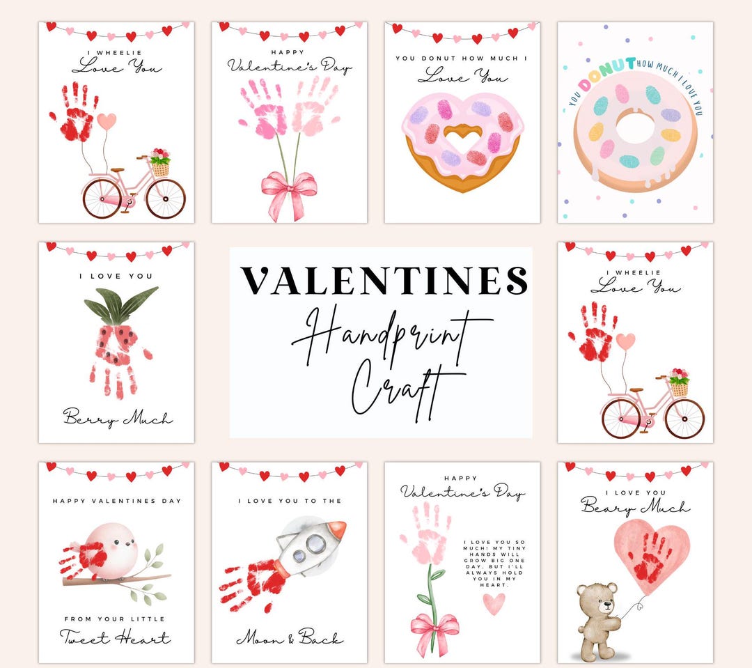 Valentines Day Handprint Art Bundle, Truck, Loads of Love, DIY ...