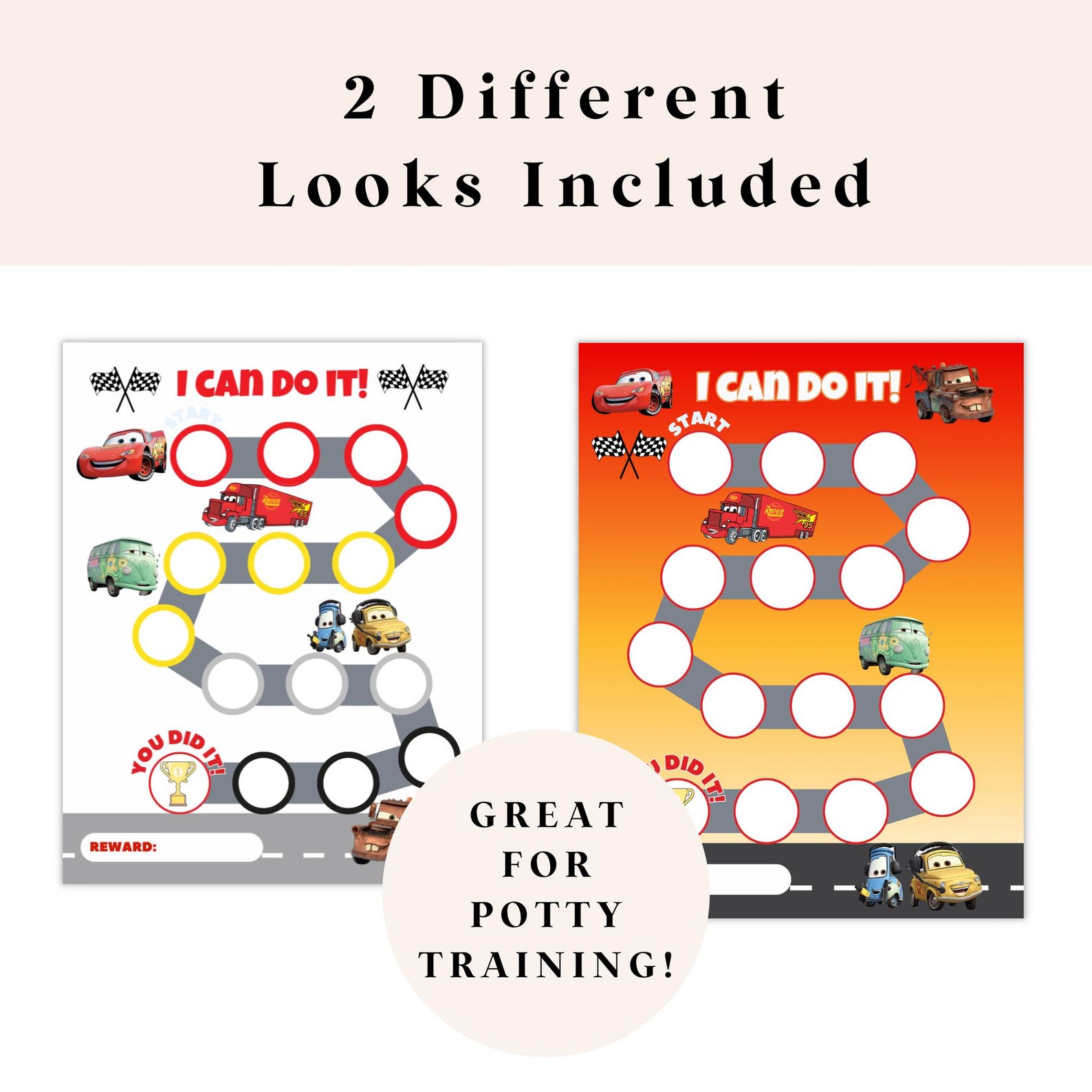 Cars Reward Chart Printable, Sticker Chart, Cars Reward Chart, Instant ...