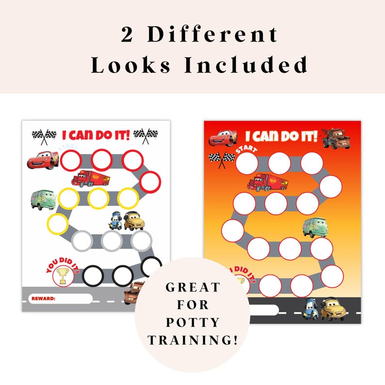 Cars Reward Chart Printable, Sticker Chart, Cars Reward Chart, Instant ...