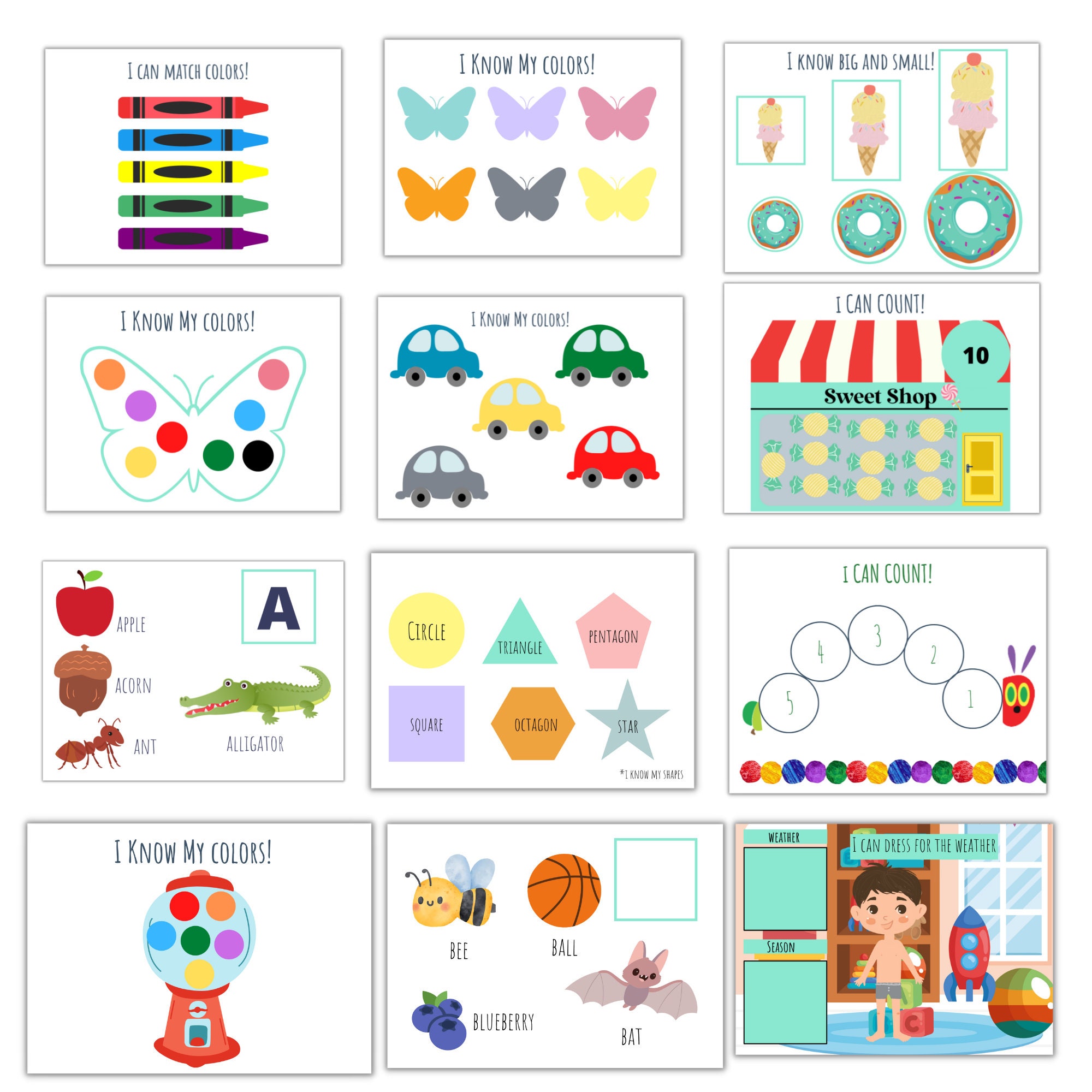 Busy Book Preschool Binder, Busy Binder Printable, Preschool Learning ...