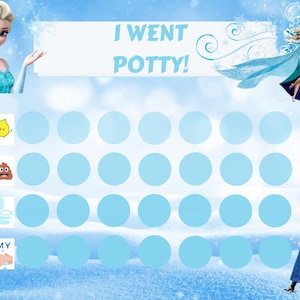 Frozen Potty Training Chart Printable, Toilet Training Chart, Toileting ...