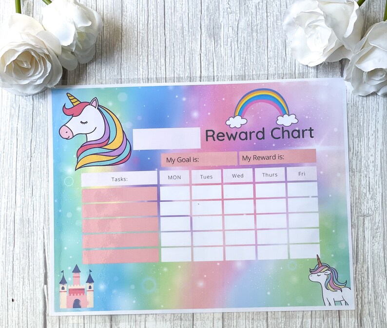 Unicorn Reward Chart, Unicorn Behavior Chart, Childrens Reward Chart ...