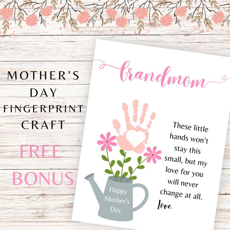Grandmother Handprint Craft, Grandmom Mothers Day Handprint Craft, Gift ...