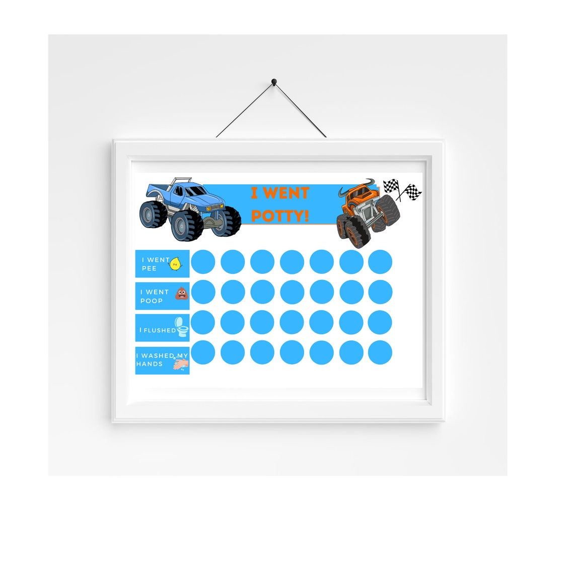 Printable Monster Truck Reward Chart | Monster Truck Potty Chart ...