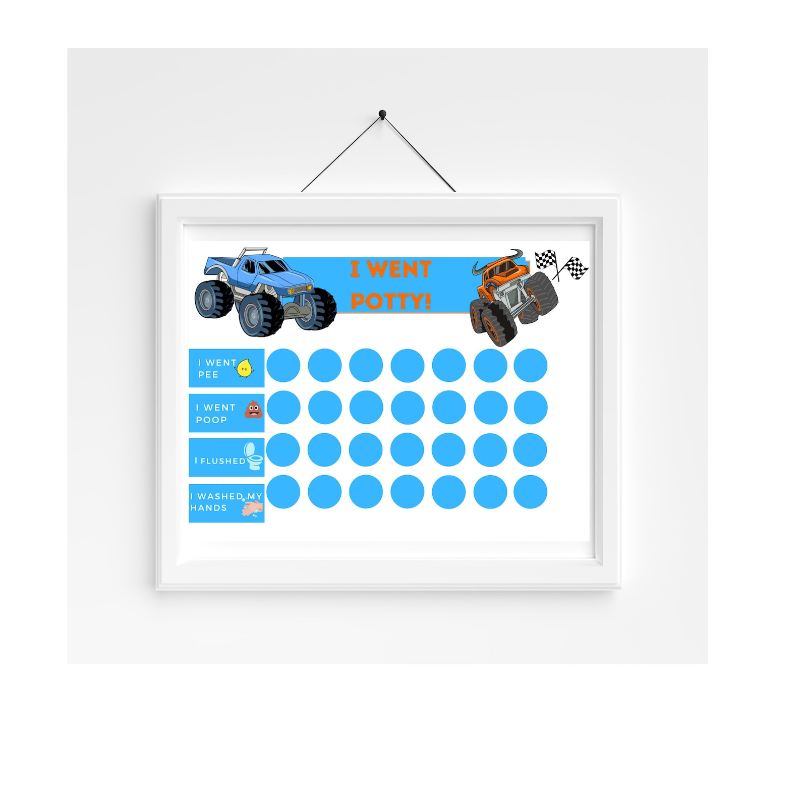 Printable Monster Truck Reward Chart | Monster Truck Potty Chart ...