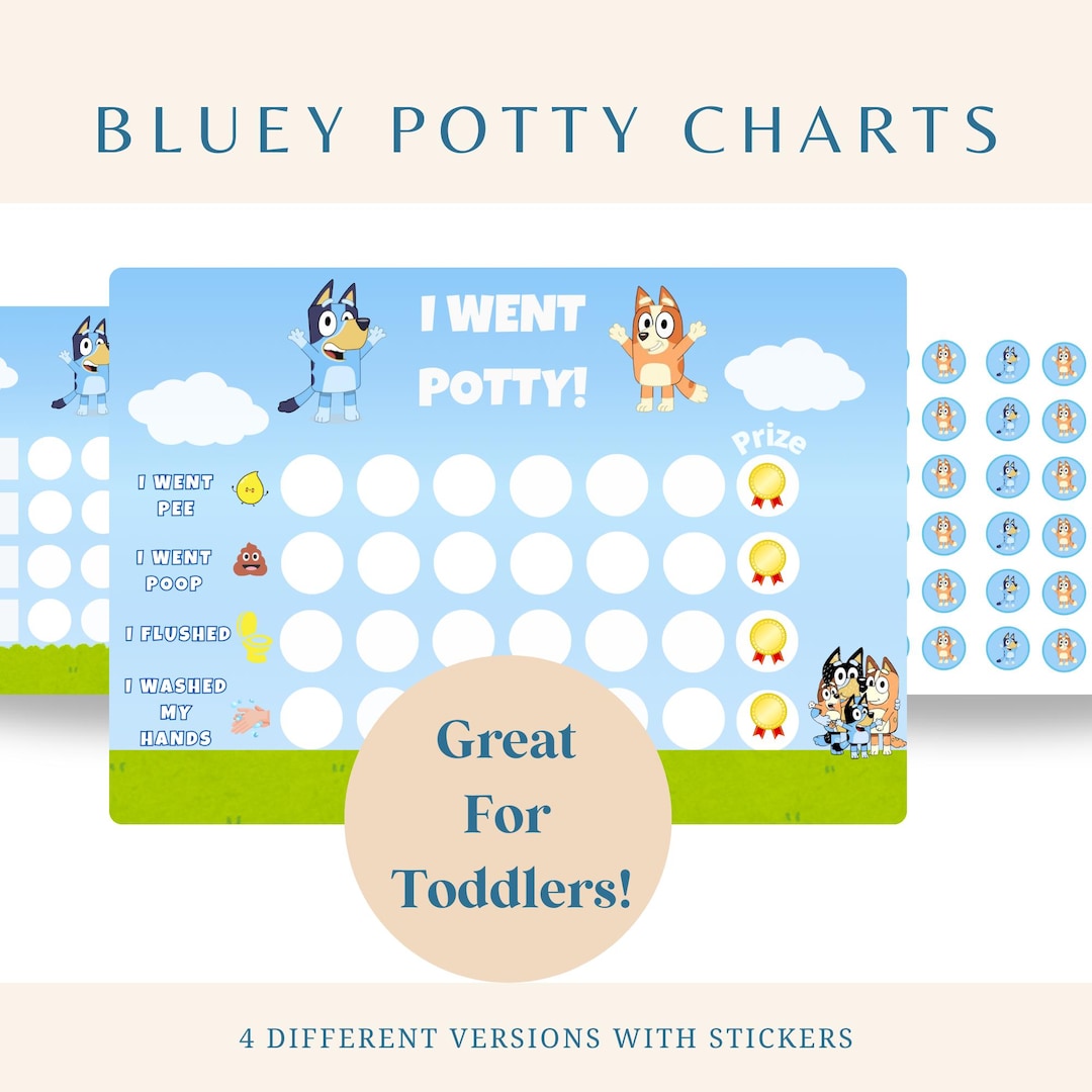 Bluey Potty Chart, Toddler Potty Training Chart, Toilet Training Reward ...