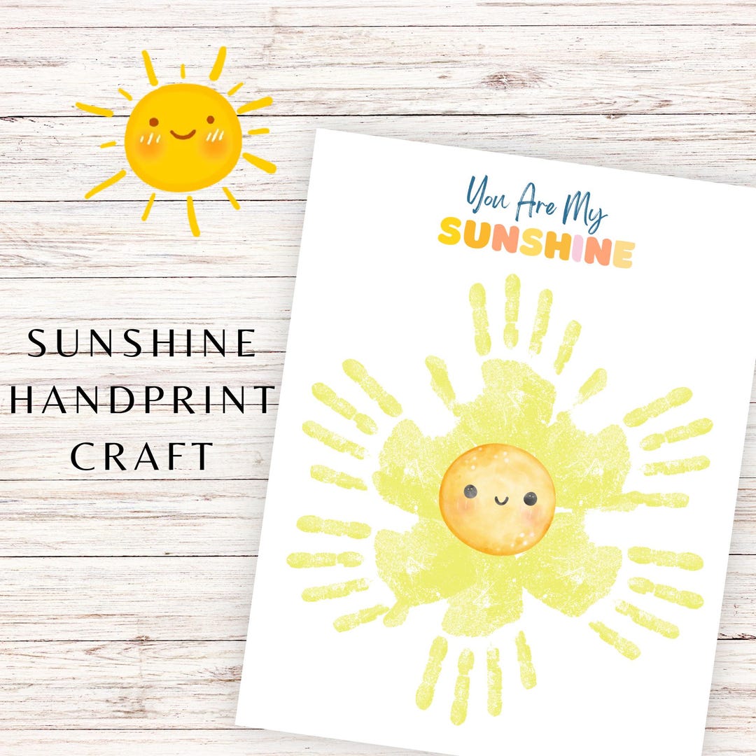 You Are My Sunshine Handprint Activity, Mothers Day Craft, Preschool ...