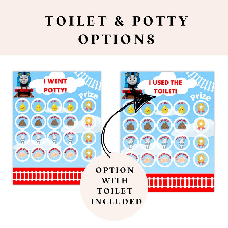 Printable Thomas Train Potty Chart, Train Reward Chart, Toddler Potty ...