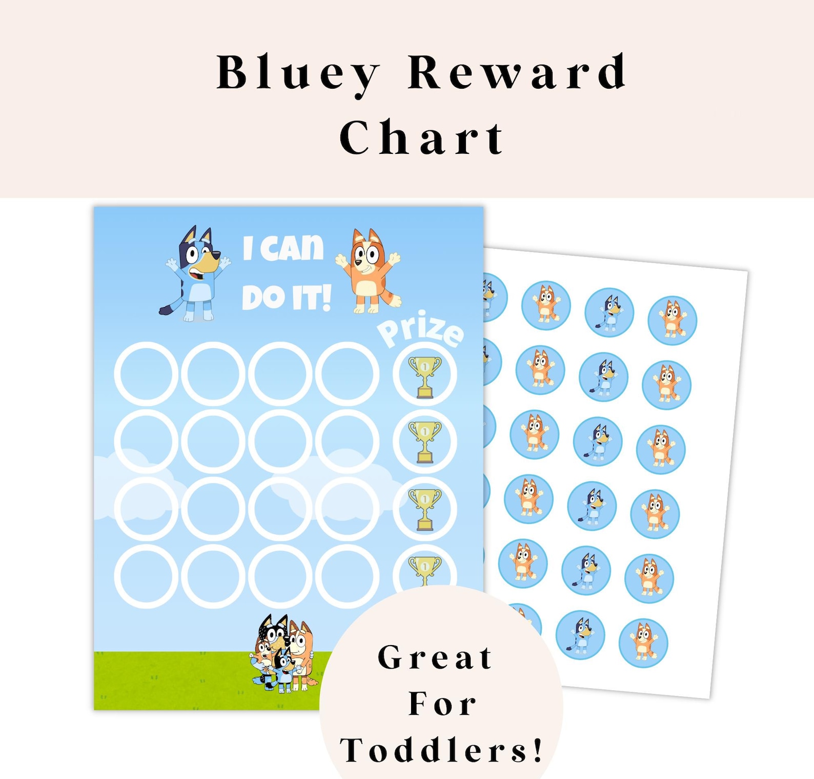 Bluey Reward Chart | Printable Bluey Sticker Chart | Daily Chore Chart ...