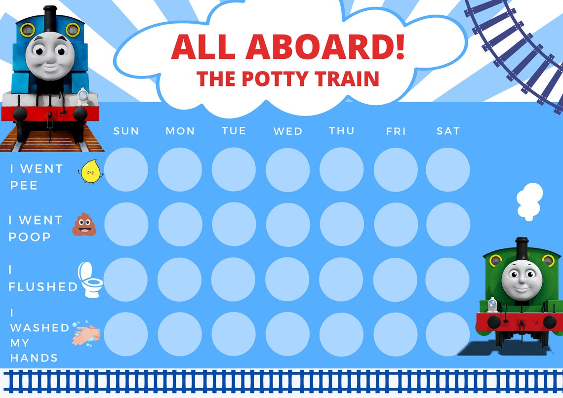 Thomas Train Potty Chart, Train Reward Chart, Toddler Potty Chart ...