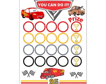 Cars Potty Training Chart Printable, Toilet Training Chart, Toileting ...