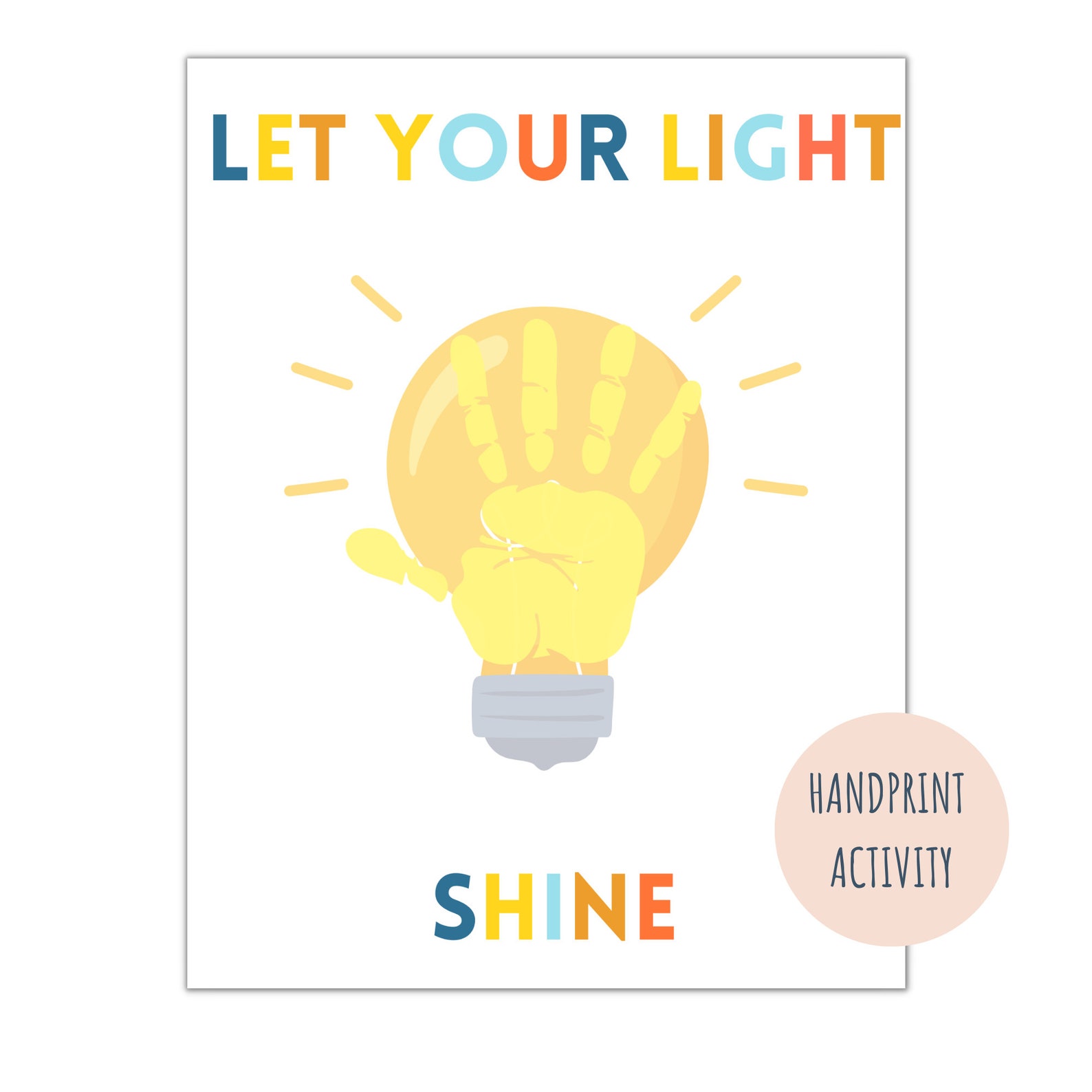 Let Your Light Shine Handprint Activity, Preschool Handprint Activity ...