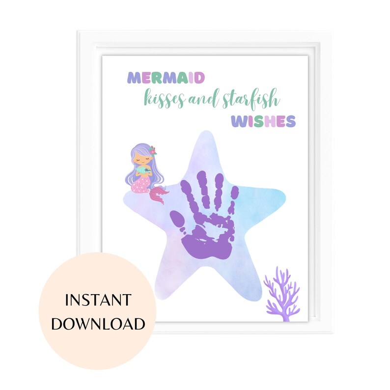 Mermaid Handprint Craft Bundle, Toddler Activity, Preschool Activity ...