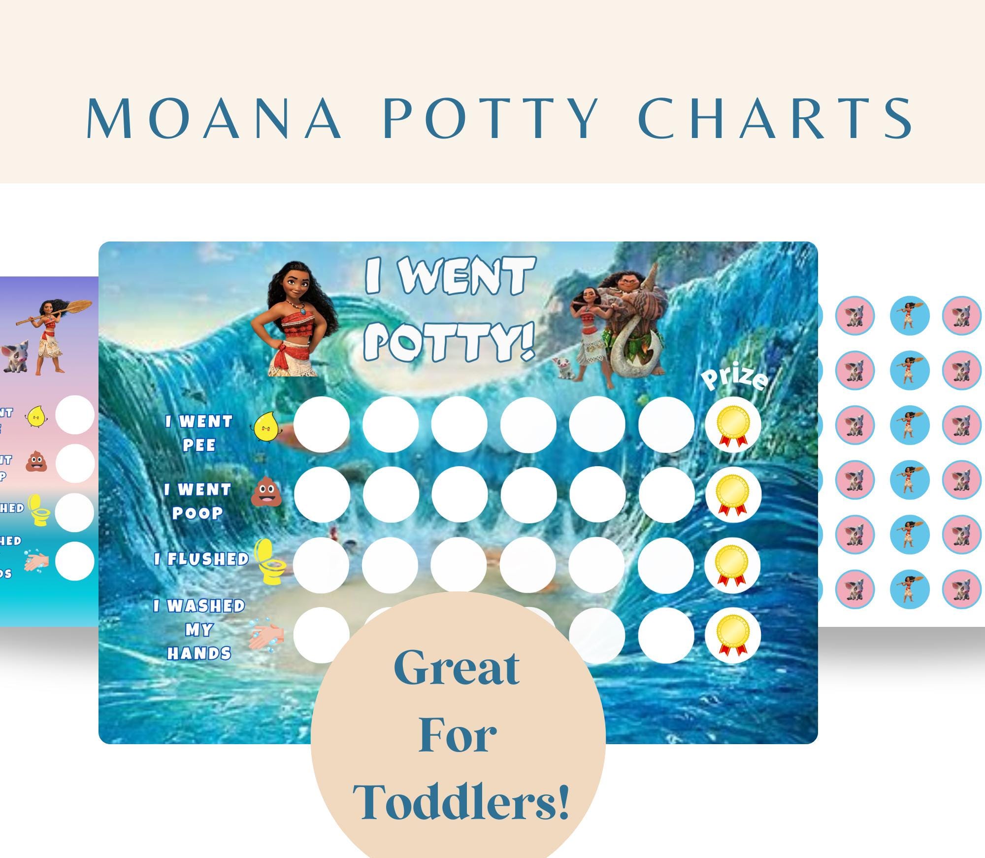 Moana Potty Chart, Toddler Potty Training Chart, Toilet Training Reward ...