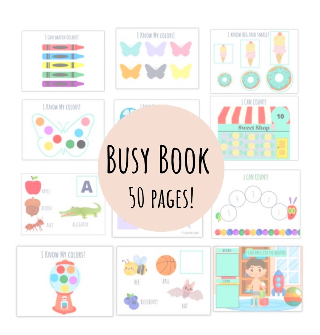 Busy Book Preschool Binder, Busy Binder Printable, Preschool Learning ...