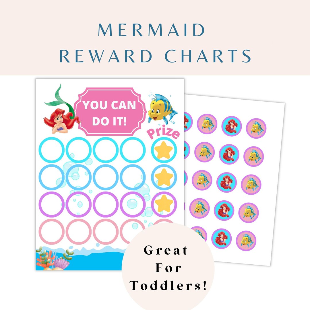 Printable Mermaid Reward Chart, Mermaid Kids Potty Training Chart ...