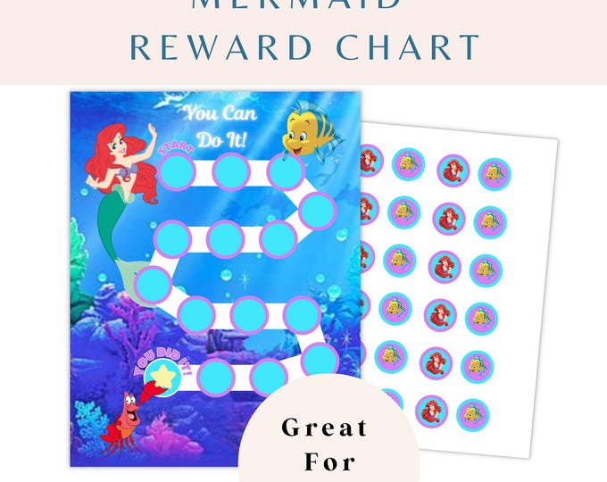 Mermaid Potty Chart | Sticker Chart | Reward Chart | Potty Training ...