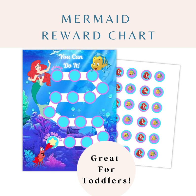 Printable Mermaid Reward Chart, Mermaid Kids Potty Training Chart ...
