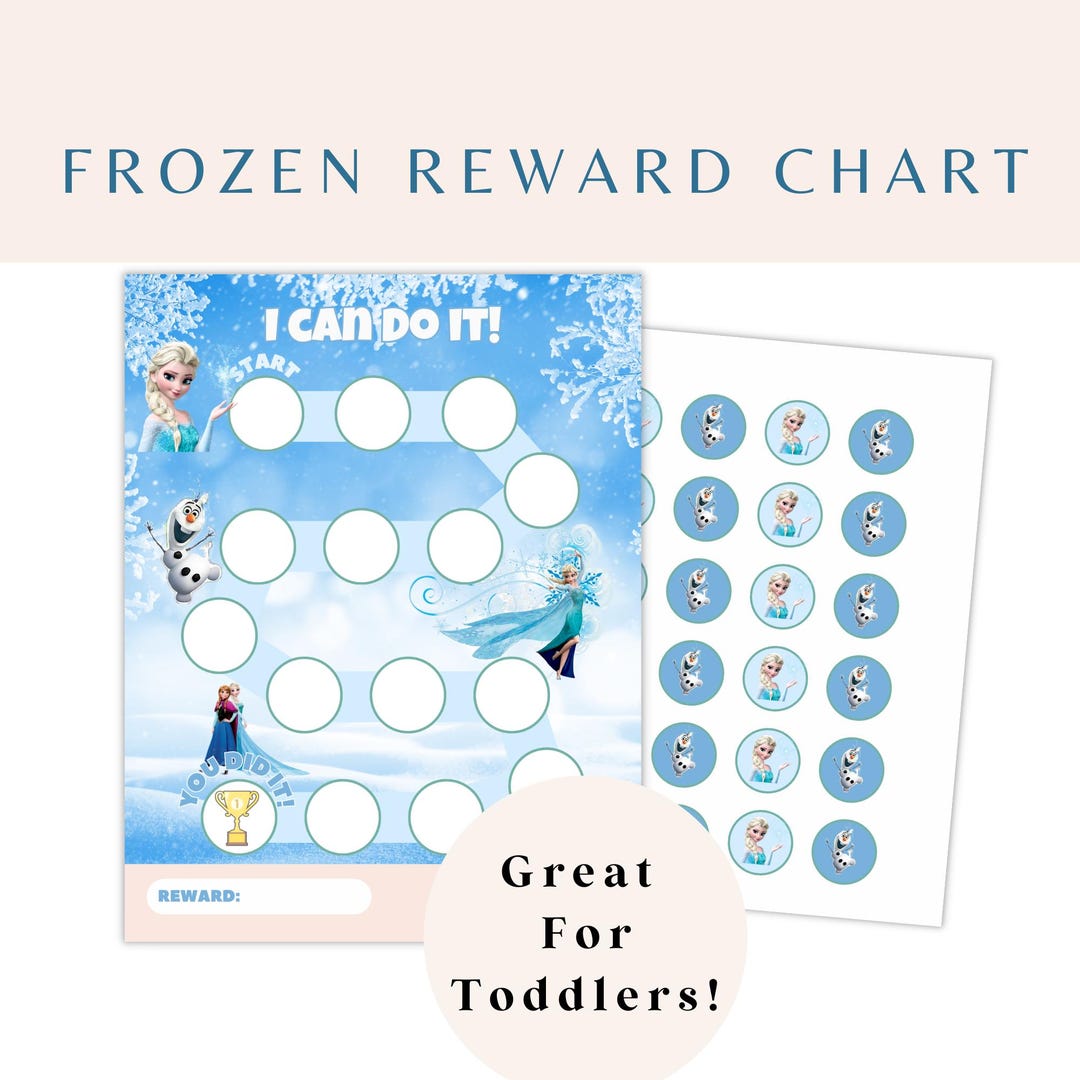 Frozen Reward Chart, Potty Reward Chart, Frozen Potty Chart, Toddler ...