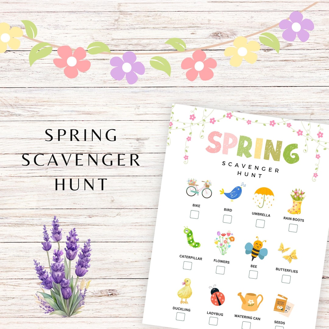 Springtime Scavenger Hunt, Spring Activity, Homeschool Preschool ...
