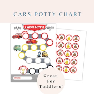 Cars Potty Training Chart Printable, Toilet Training Chart, Toileting ...