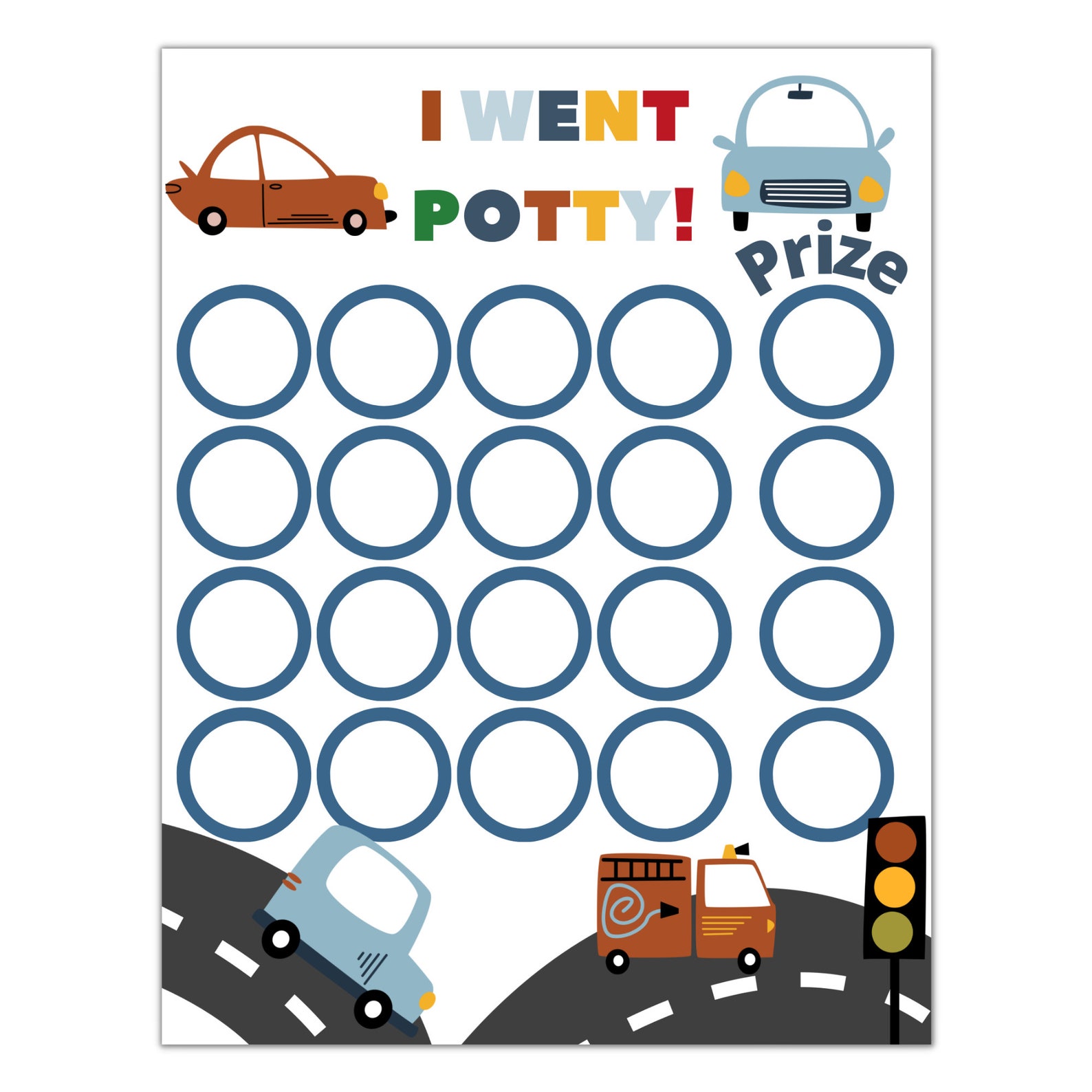 Printable Car Reward Chart, Cars Kids Reward Chart, Instant Download ...