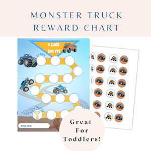 Printable Monster Truck Reward Chart | Monster Truck Potty Chart ...