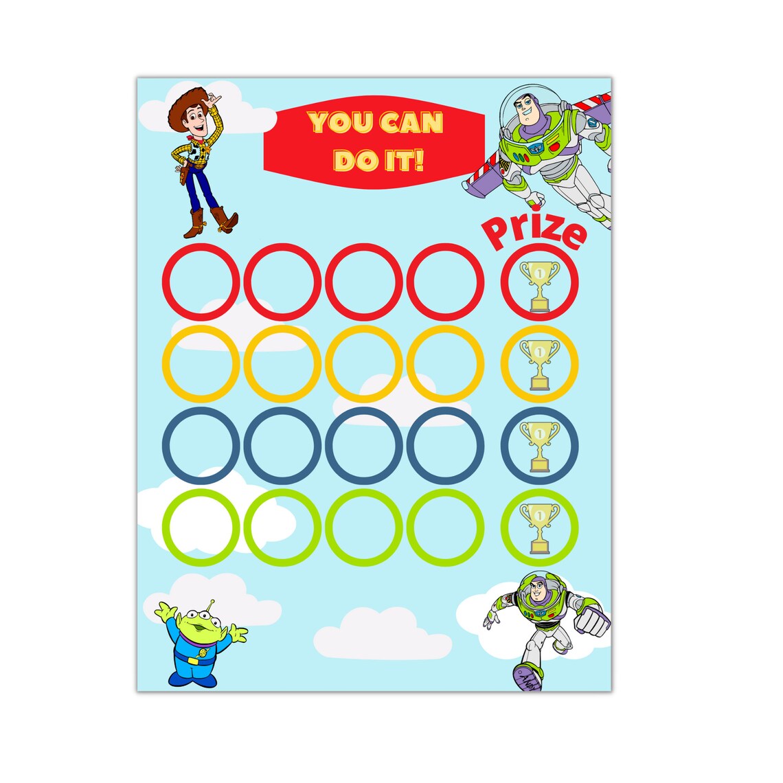 Toy Story Reward Chart Printable, Potty Training Chart, Sticker Chart ...