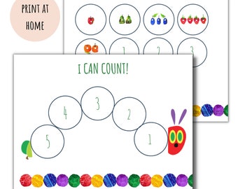 The Very Hungry Caterpillar Counting Activity - Etsy
