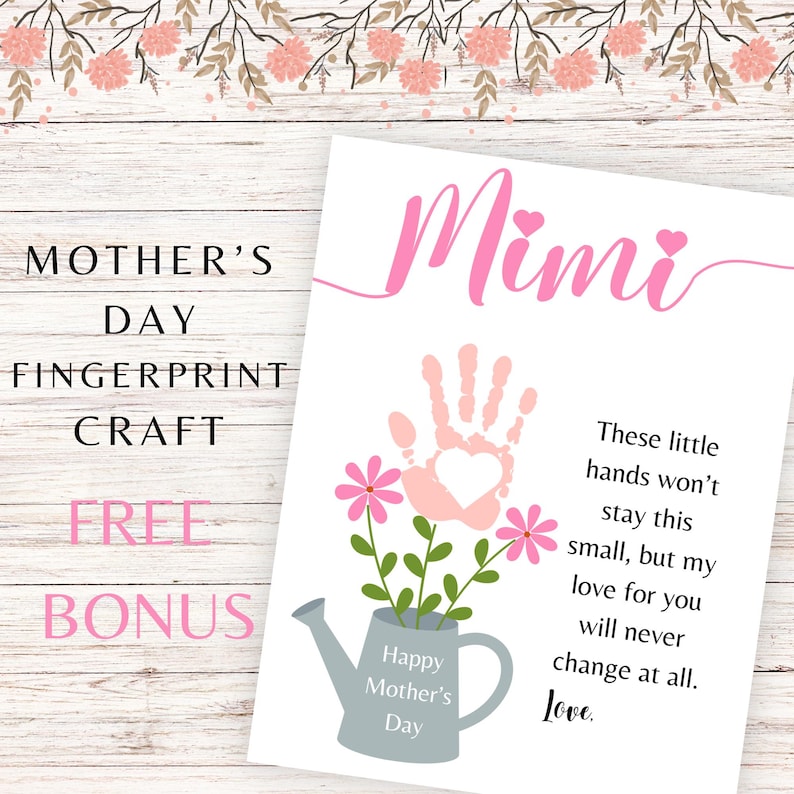 Mimi Mothers Day Handprint Craft, Grandmom Mothers Day Handprint Craft ...