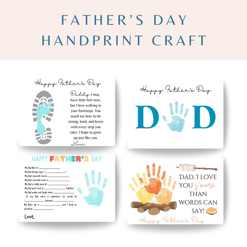 Father's Day Handprint Craft Bundle, Granpa, Pop Pop, Fathers Day Gift ...