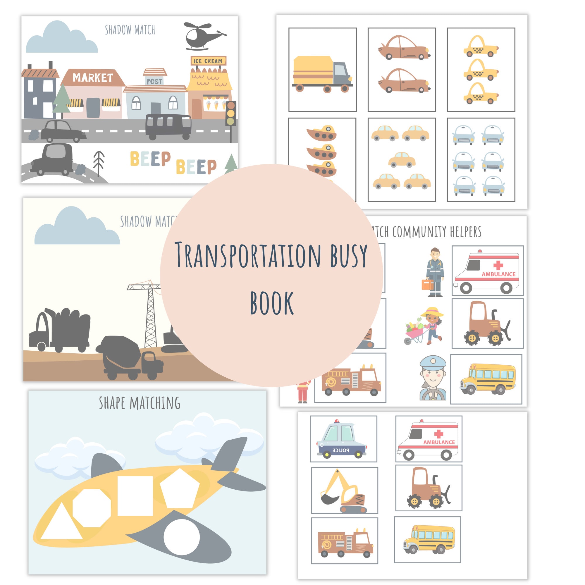 Transportation Busy Book Transportation Preschool Printable - Etsy