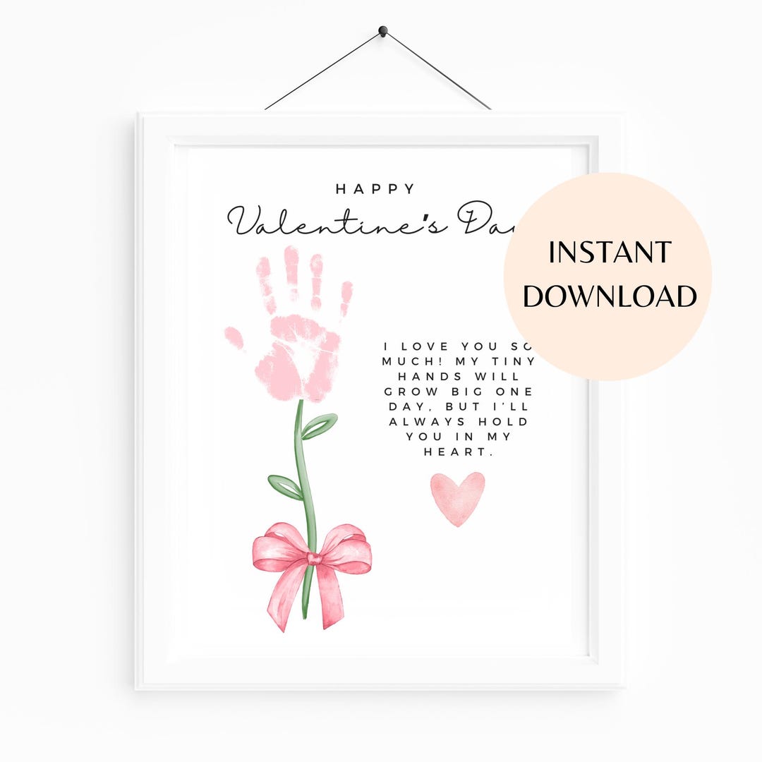 Valentine’s Day Handprint Flower Craft, Keepsake Craft, Toddler ...