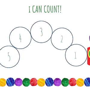 Hungry Caterpillar Preschool Counting Worksheet, Toddler Learning ...