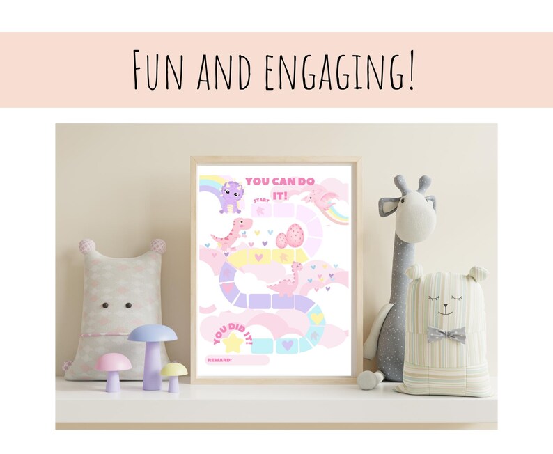 Pink Dinosaur Reward Chart for Kids, Pink Dono Reward Chart, Preschool ...