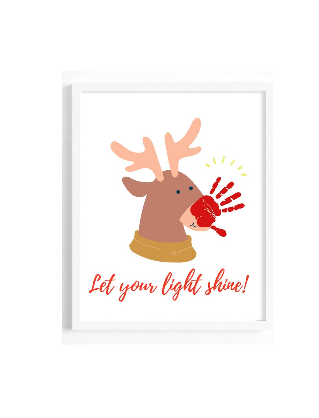 Reindeer Hand Print Craft Printable, Kids Christmas Activity, Merry ...