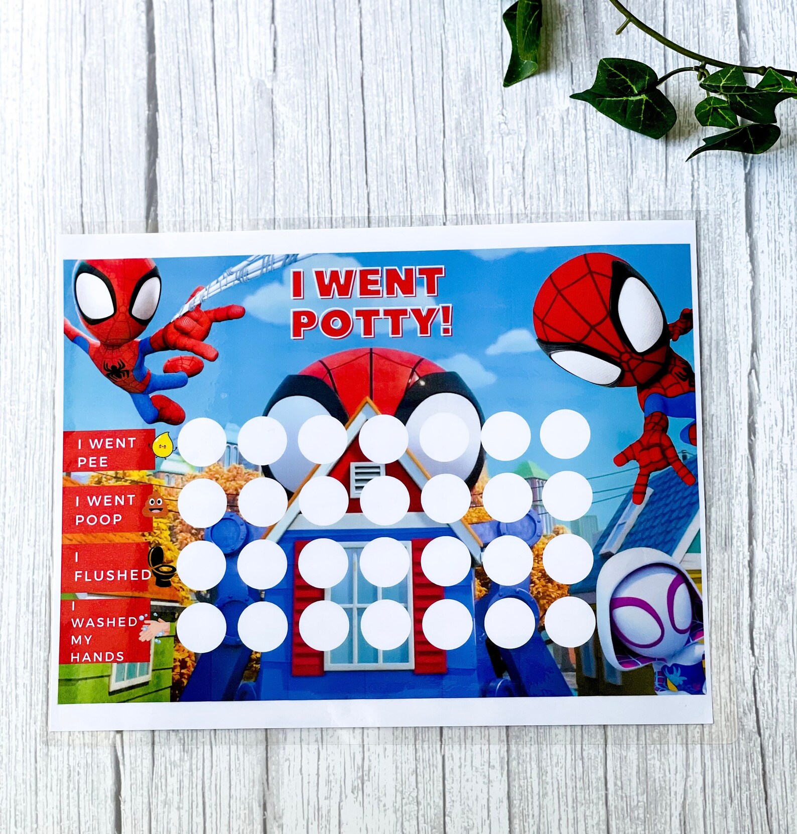 Spidey Potty Training Chart, Potty Reward Chart, Spidey and His Amazing ...